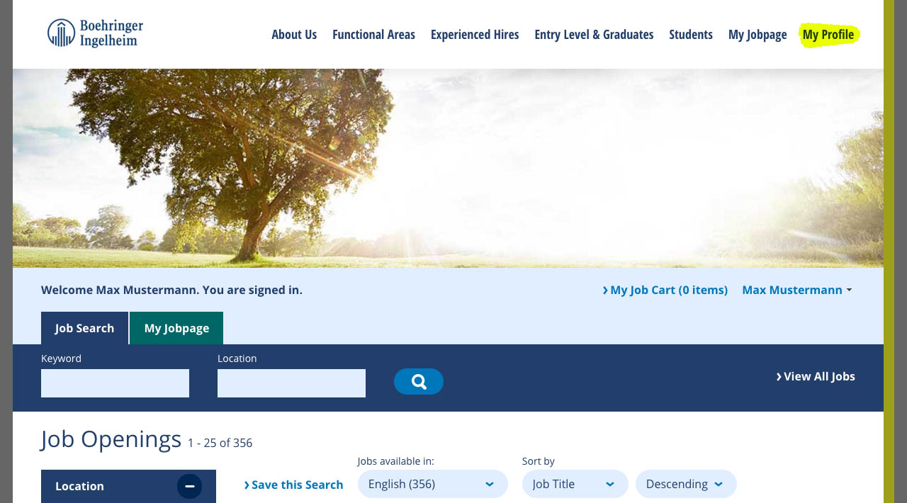 Online application | Boehringer Ingelheim Careers